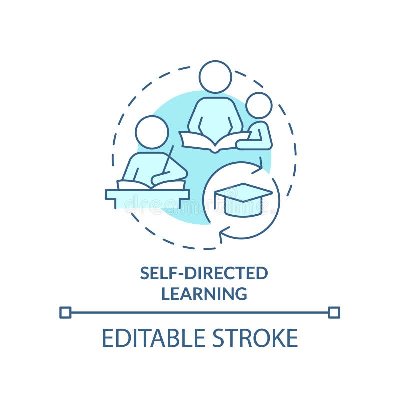 Self-directed Learning Turquoise Concept Icon Stock Vector ...