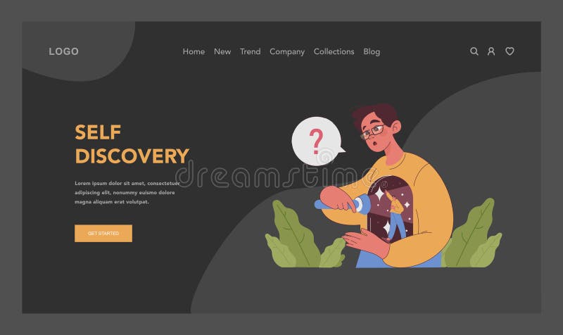 Self-discovery Journey. Flat Vector Illustration Stock Vector ...