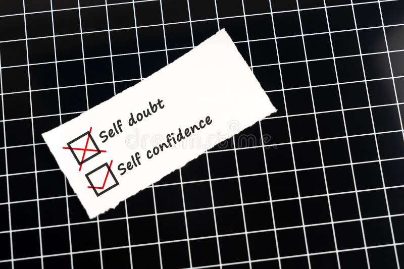 Self Doubt and Self Confidence Text on Paper Stock Photo - Image of ...