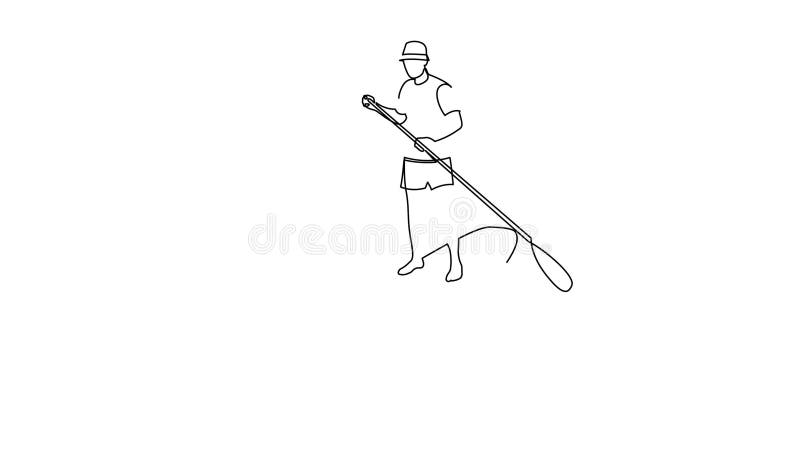 Self Drawing Animation of Continuous Line Man Standing on Paddle Board ... Self Drawing Animation of Continuous Line Man Standing on Paddle Board ...