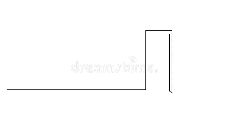 Self Drawing Animation of Continuous Line Opened Door. Concept of ...
