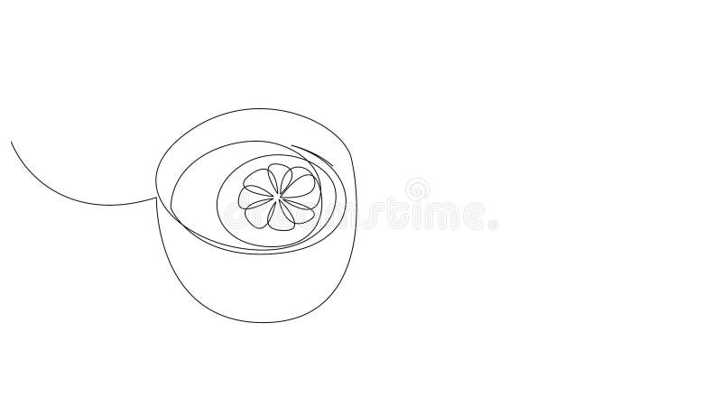 Self Drawing Animation of Continuous One Line Drawing Tea Cup with ...