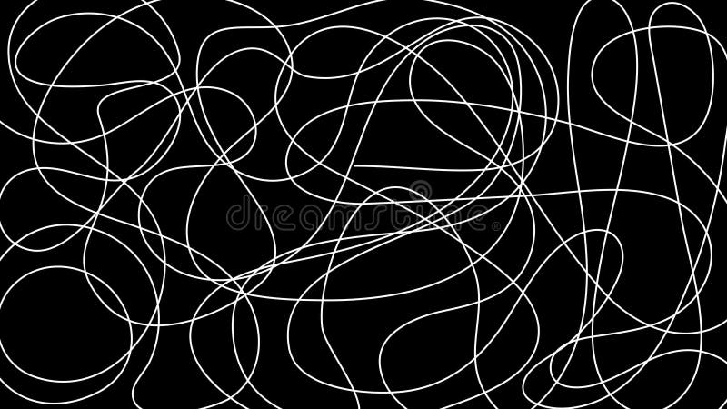 Self Drawing Animation of Line. Doodle Thread Drawing Chaotic Abstract ...