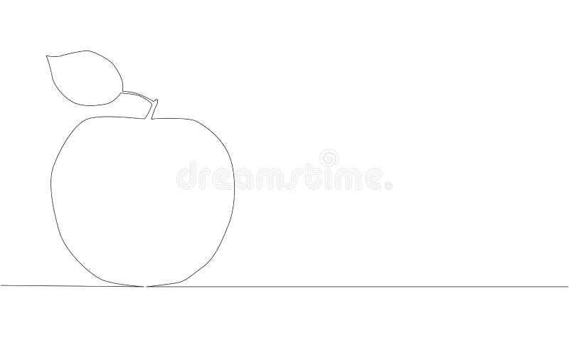 Self Drawing Animation of One Line Drawing of Isolated Object Apple ...