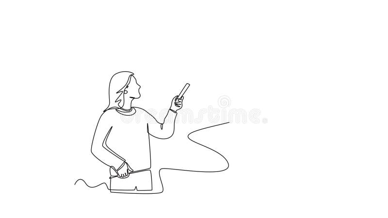 Self Drawing Animation Of One Single Line Draw Concept Of Finding