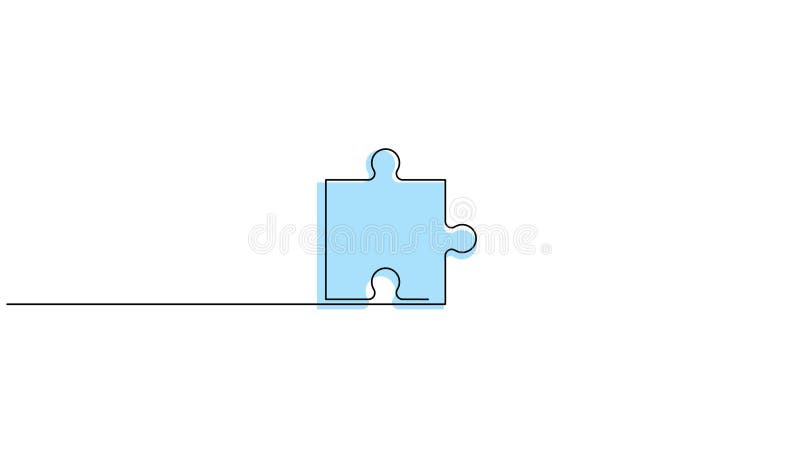Self Drawing Animation of Puzzle Piece Drawn with One Continuous Line ...