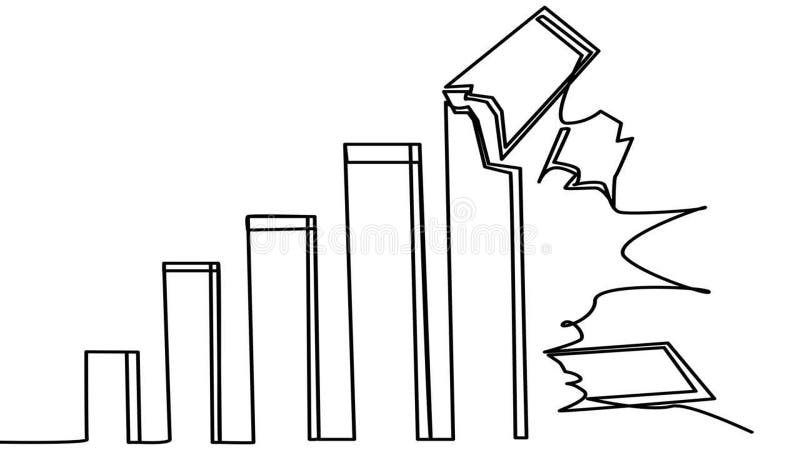 Self-drawing of Collapsing Columns with One Line. Stock Video - Video ...