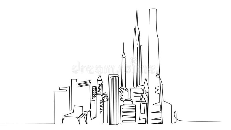 Self-drawing of a Large Metropolis with One Line on a White Screen ...