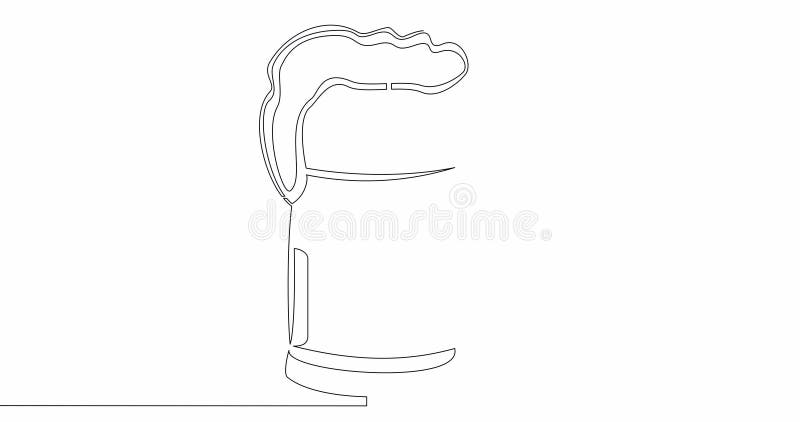 Self Drawing Line Animation Beer Pint Continuous Line Drawn Concept ...