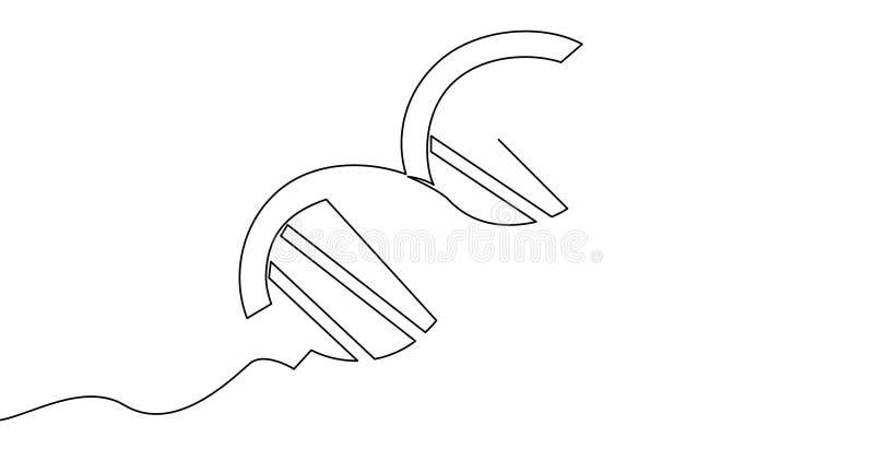 Self Drawing Line Animation Biotechnology DNA Continuous Line Drawn ...
