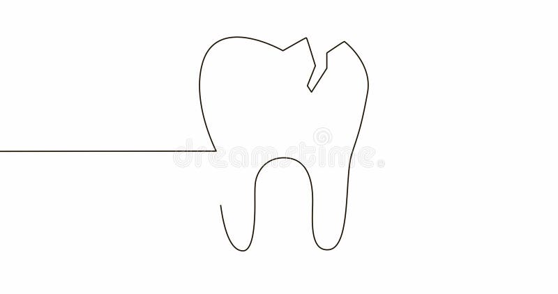 Self Drawing Line Animation Broken Tooth Continuous Line Concept Stock ...