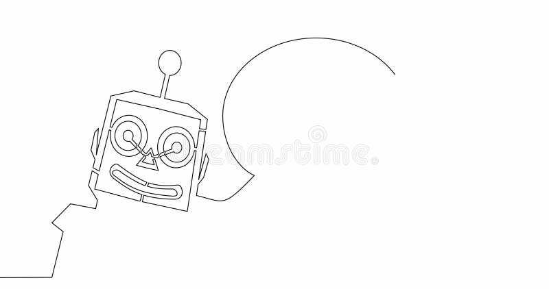 Self Drawing Line Animation Chat Bot Speech Continuous Line Concept ...