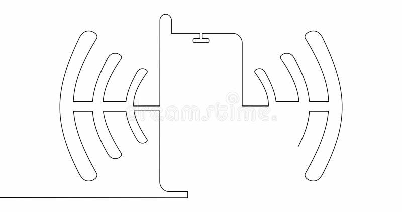 Self Drawing Line Animation Communication 5g Connection Continuous Line ...