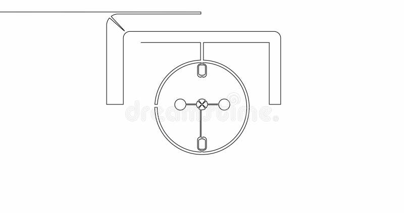 Self Drawing Line Animation Electrical Household Socket Continuous Line ...