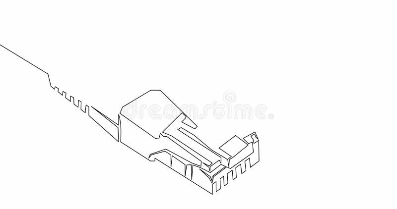 Self Drawing Line Animation Ethernet Internet Cable Patch Cord ...