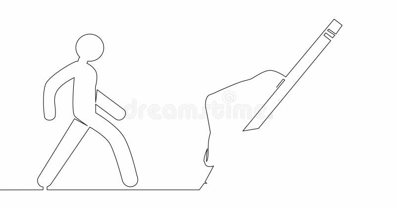 Self Drawing Line Animation Hand Draws a Character Designer Continuous ...