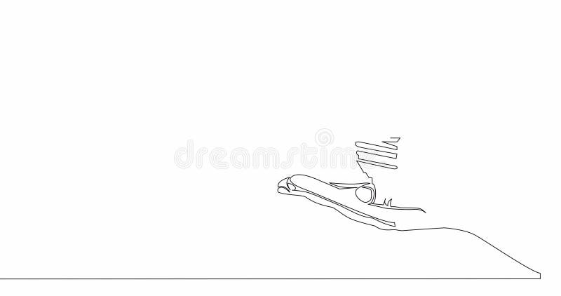 Self Drawing Line Animation Hand Holding Light Bulb Symbol Idea ...