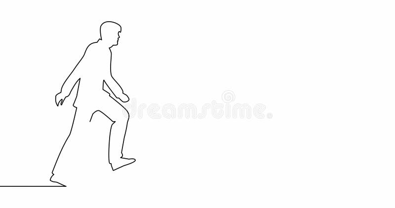 Self Drawing Line Animation Happy Man Jumping Rejoice Continuous Line ...