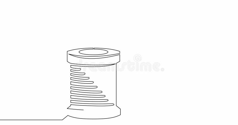 Self Drawing Line Animation Sewing Needle with Thread Spool Tailoring ...
