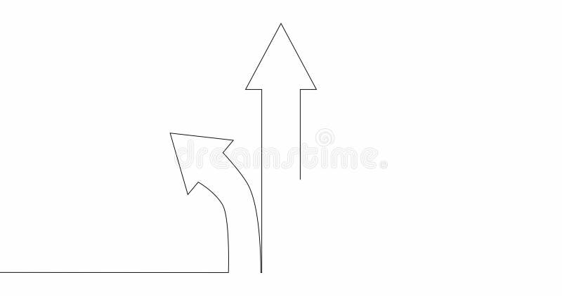 Self Drawing Line Animation Sign Arrows Choice Continuous Line Drawn ...