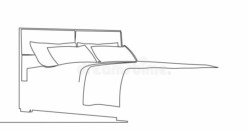 Self Drawing Line Animation Sleeping Bed Continuous Line Drawn Concept ...