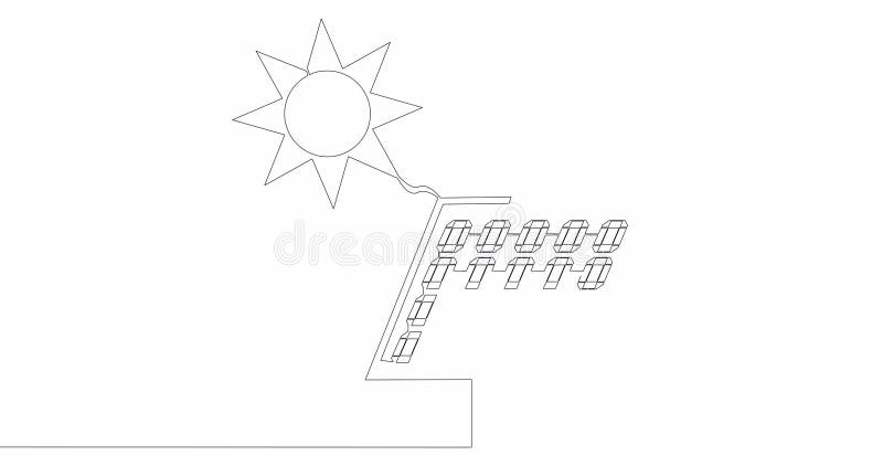 Self Drawing Line Animation Solar Panel Energy Alternative Energy ...