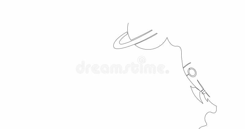 Self Drawing Line Animation Spacecraft Conquest of Space Rocket ...