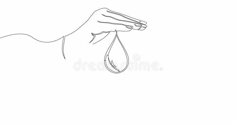 Self Drawing Line Animation Water Drop between Hands Continuous Line ...