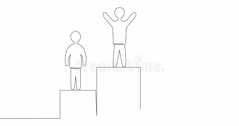 Self Drawing Line Animation Winner on Podium Continuous Line Drawn ...