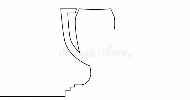 Self Drawing Line Animation Winning Cup Trophy Continuous Line Drawn ...