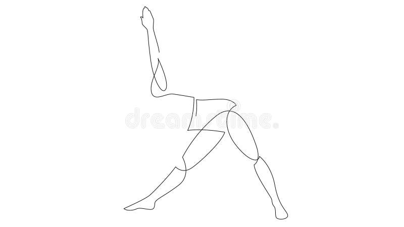 Self-drawing Simple Animation of Continuous One Line of Woman Doing ...