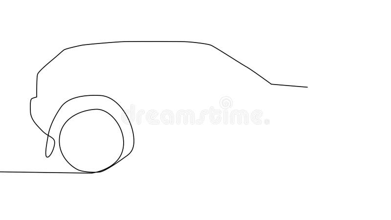 One Line Continuous Drawing Sedan Car Stock Footage - Video of black ...