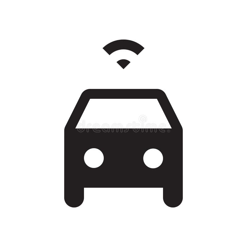 Self Driving Car - Glyph Icon - Black Stock Illustration - Illustration ...