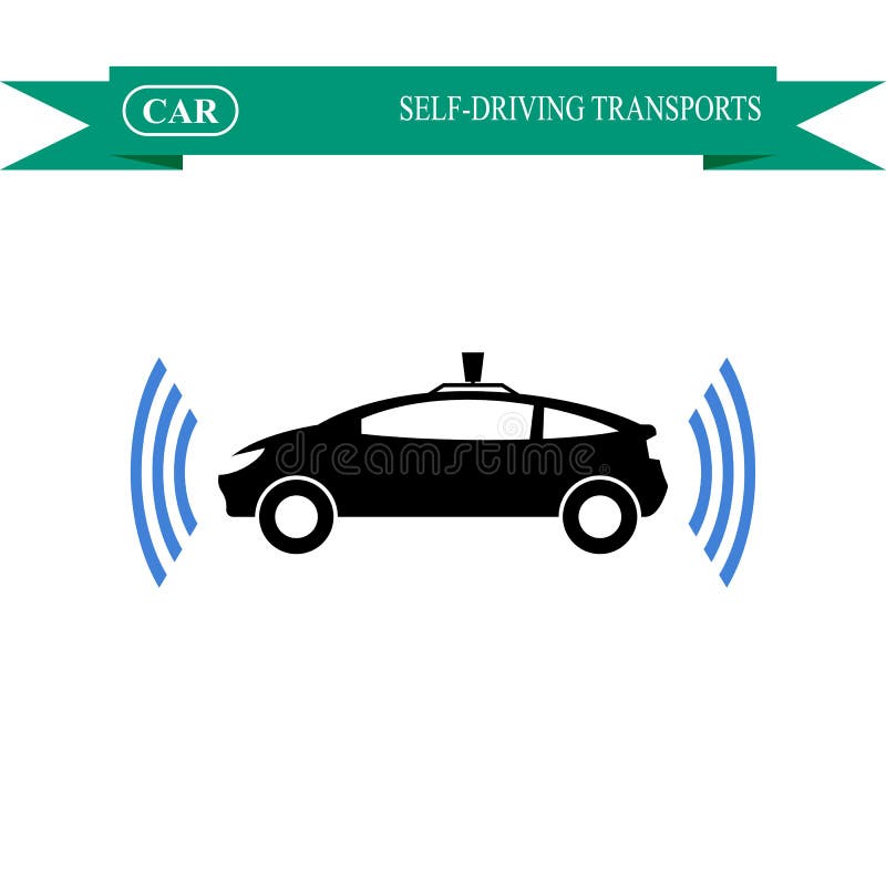 Self-driving car icon stock vector. Illustration of generation - 80341087