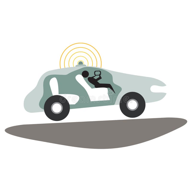 Self Driving Car Icon stock vector. Illustration of transportation ...