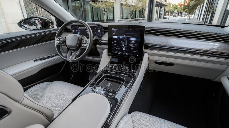 Self-driving Car Interior Overview Urban Environment Technology ...