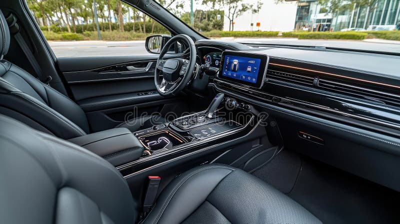 Self-driving Car Interior Overview Urban Setting Technology Showcase ...