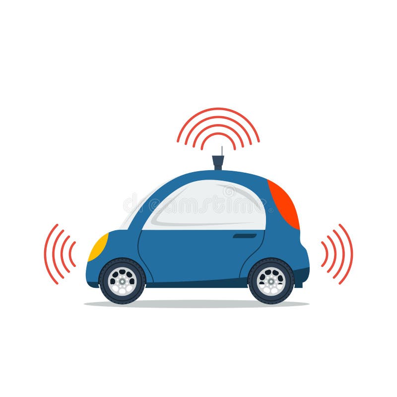 Self Driving Car Isolated Vector Stock Vector - Illustration of google ...