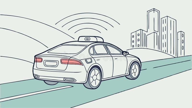Self,driving Car on Road, Autonomous Vehicle and Future Transport ...