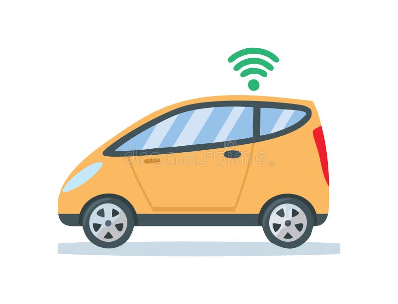 A Self Driving Car Simple Illustration Stock Vector - Illustration of ...