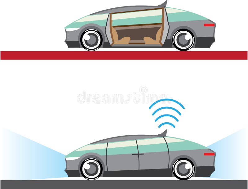 Driverless Car . Self-driving Car Stock Vector - Illustration of ...