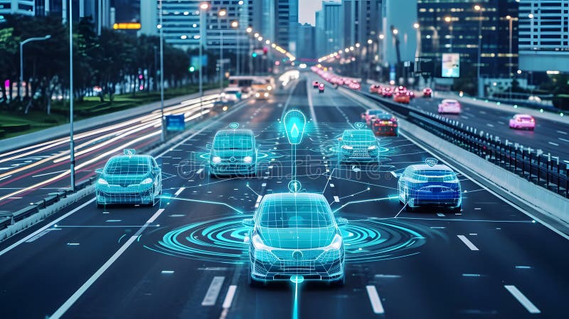 Self-driving Car Visual Recognition Concept, Generative Ai Stock Photo ...