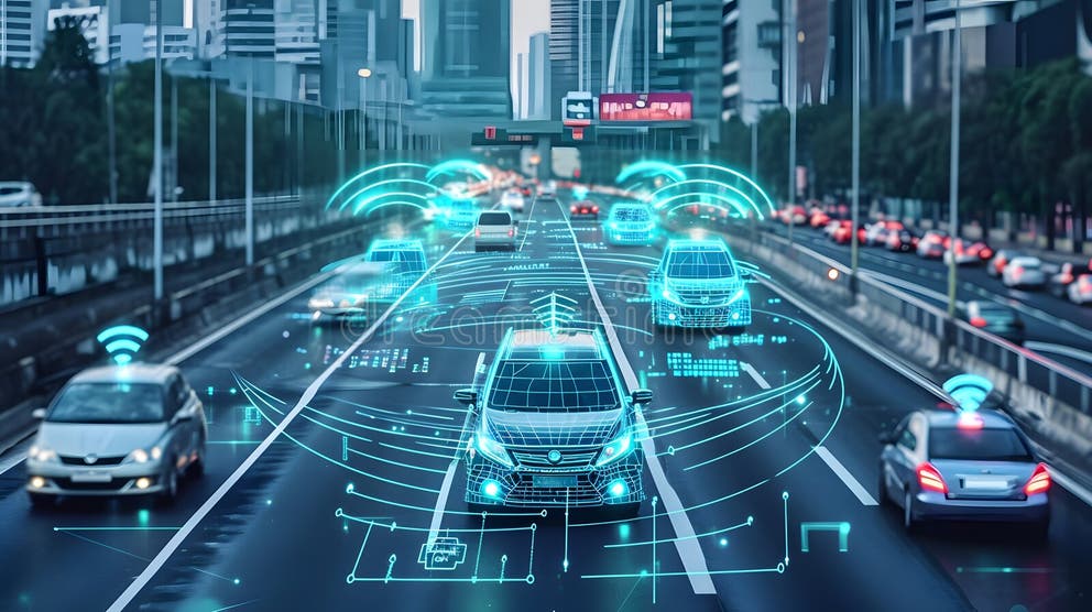 Self-driving Car Visual Recognition Concept, Generative Ai Stock Photo ...