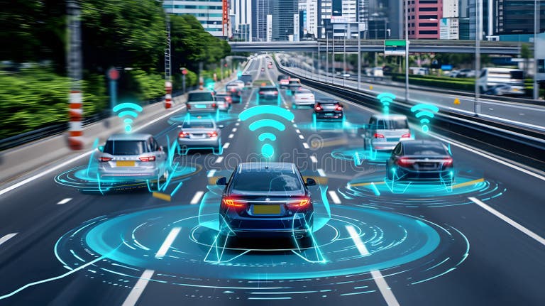 Self-driving Car Visual Recognition Concept, Generative Ai Stock Image ...