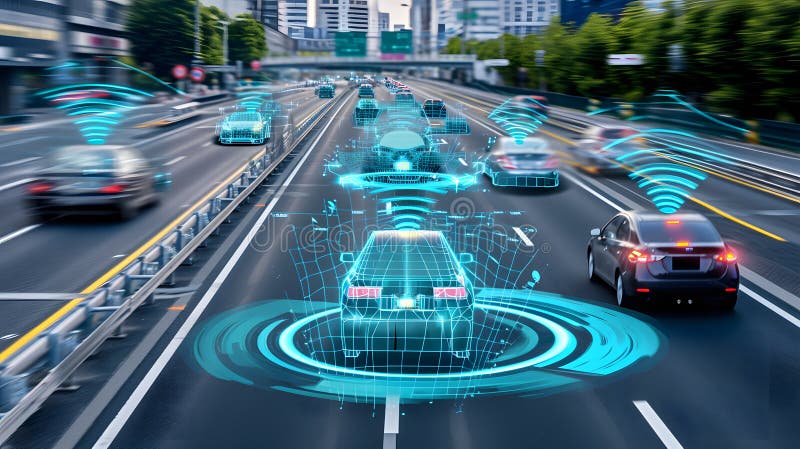 Self-driving Car Visual Recognition Concept, Generative Ai Stock Photo ...