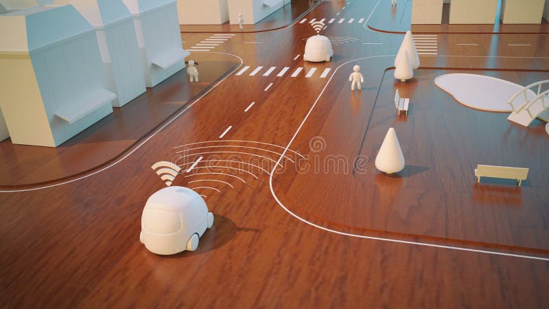 Self-driving Cars - 3D Animation Stock Illustration - Illustration of ...