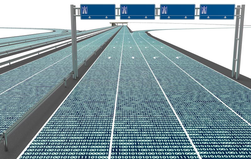 Self Driving Electronic Computer Road Stock Illustration - Illustration ...