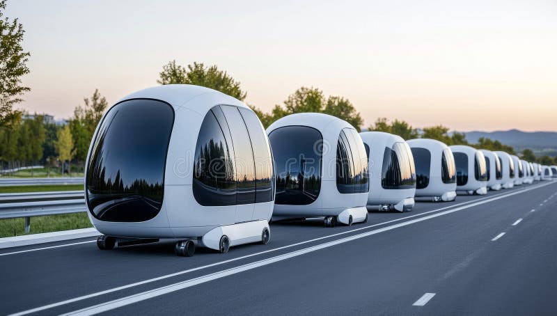 Self-driving Transportation Pod for Future Public Transit. Stock Photo ...