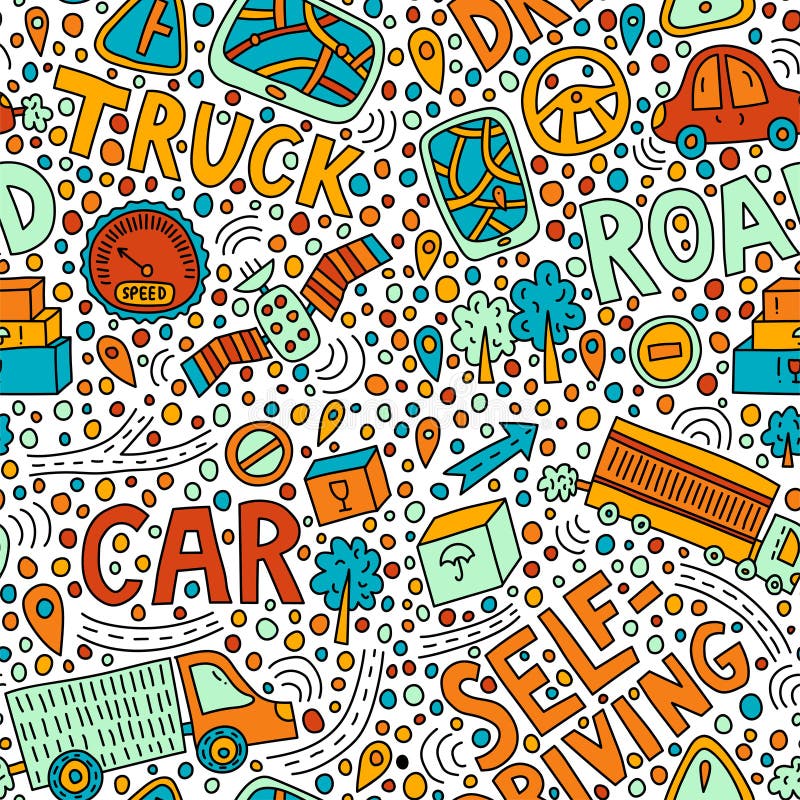 Self-driving Truck Illustration Stock Vector - Illustration of ...