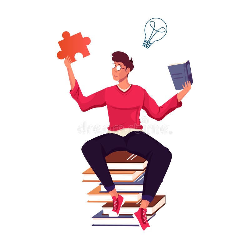 Self Education Concept stock vector. Illustration of reading - 214912100